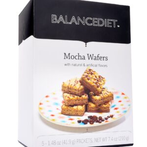 BalanceDiet High Protein Mocha Wafers Healthy Snack or Dessert | 5 Pack