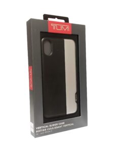 tumi vertical slider case series cover for apple iphone x 10 - black/silver