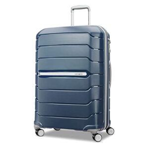 samsonite freeform hardside expandable with double spinner wheels, checked-large 28-inch, navy