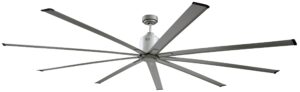 big air 96" industrial indoor ceiling fan, 6 speed with remote, silver