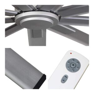 Big Air 96" Industrial Indoor Ceiling Fan, 6 Speed with Remote, Silver