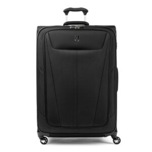 travelpro maxlite 5 softside expandable checked luggage with 4 spinner wheels, lightweight suitcase, men and women, black, checked large 29-inch