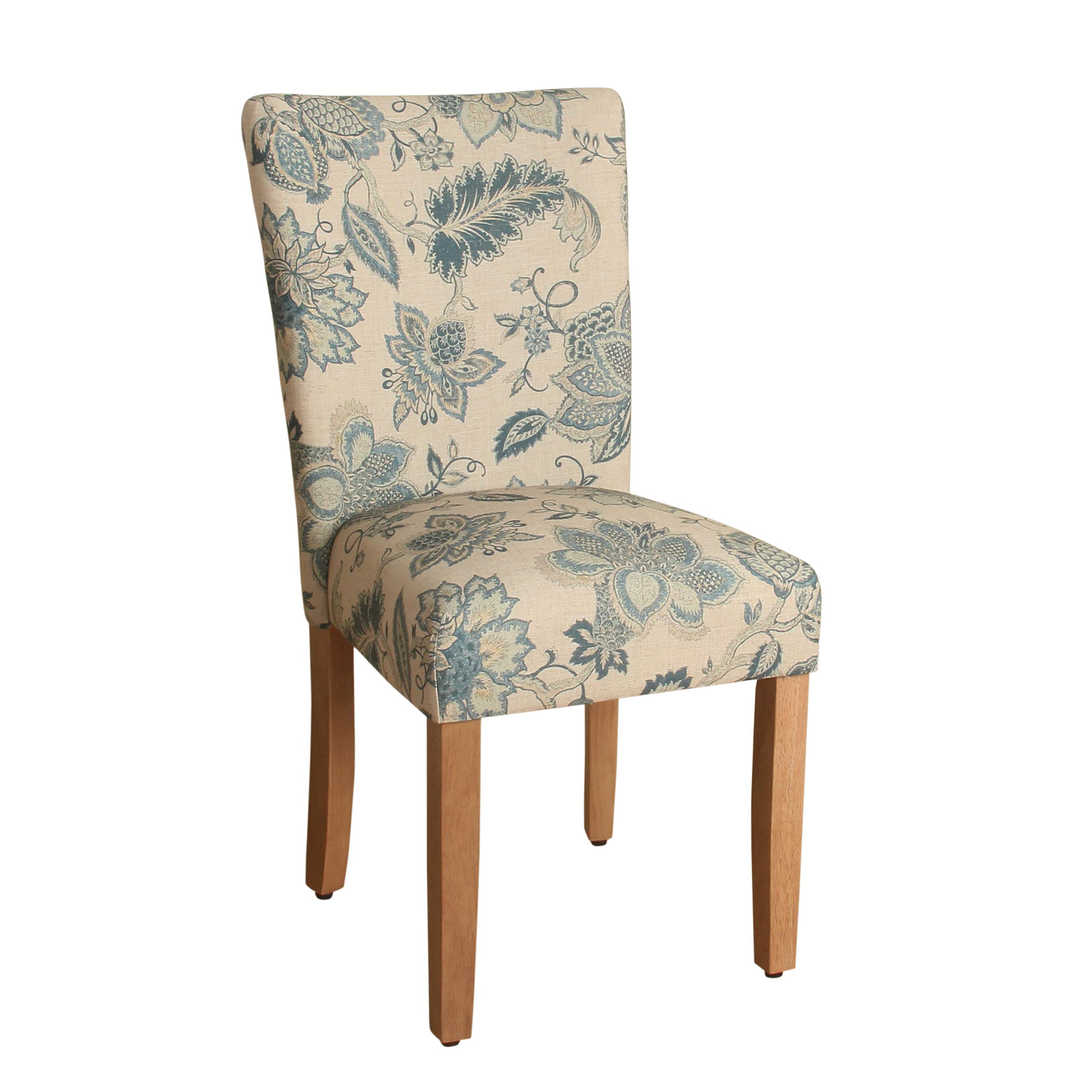 HomePop Parsons Classic Upholstered Accent Dining Chair, Set of 2, Blue Jacobean