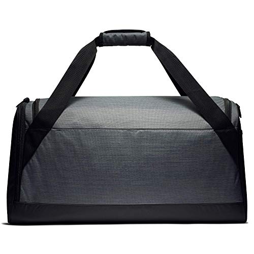 Nike Brasilia Training Duffel Bag, Versatile Bag with Padded Strap and Mesh Exterior Pocket, Medium, Flint Grey/Black/White