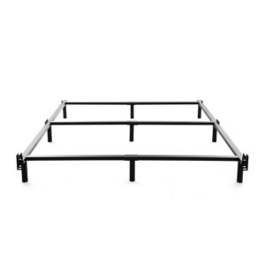 noah megatron queen size metal bed frame-7 inch heavy duty bedframe, 9-leg support for box spring & mattress foundation, 3000lbs, black