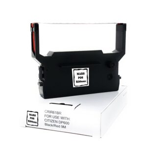 Mars POS Ribbons Compatible with Citizen DP600 Printer Ribbon CITIZEN IR61BR (Red Black, 6 Pack)