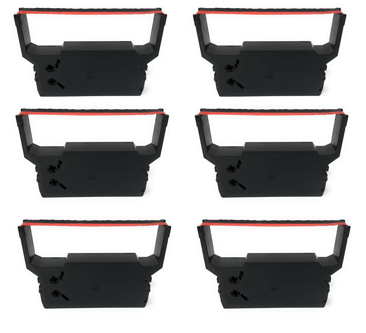 Mars POS Ribbons Compatible with Citizen DP600 Printer Ribbon CITIZEN IR61BR (Red Black, 6 Pack)