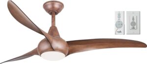 minka-aire f844-dk light wave 52" ceiling fan, distressed koa with remote and additional wall control