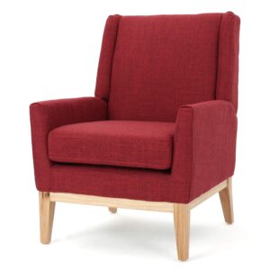 christopher knight home aurla fabric accent chair, red 27.5d x 28.5w x 36.5h in