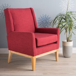 Christopher Knight Home Aurla Fabric Accent Chair, Red 27.5D x 28.5W x 36.5H in