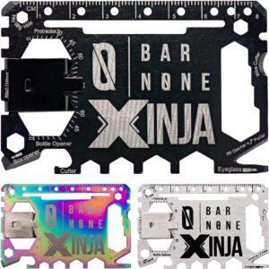 50 in 1 credit card multitool wallet multi tool money clip clips xtreme ninja edc gerber leatherman knives utility knife slim wallets minimalist survival everyday carry | bar none xinja, black