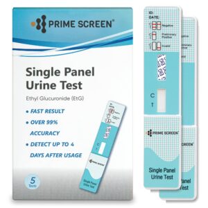 prime screen etg alcohol urine test - at home rapid testing dip card kit - 80 hour low cut-off 300 ng/ml - wetg-114 (5)