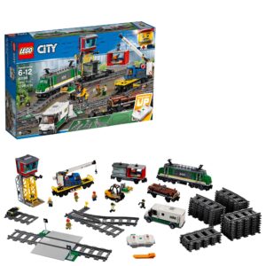 lego city cargo train 60198 remote control train building set with tracks for kids, top present for boys and girls (1226 pieces)