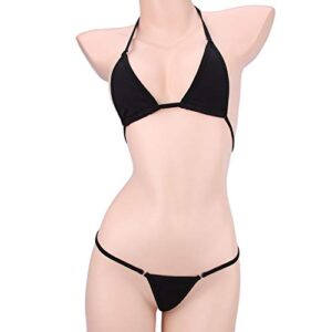 EVAbaby Women Micro G-String Bikini 2 Piece Swimsuit Sheer Extreme Mini Thong Set Bathing Suit Swimwear