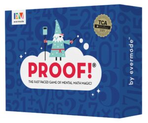 proof! math game - the fast paced game of mental math magic - teachers’ choice award winning educational game, ages 9+