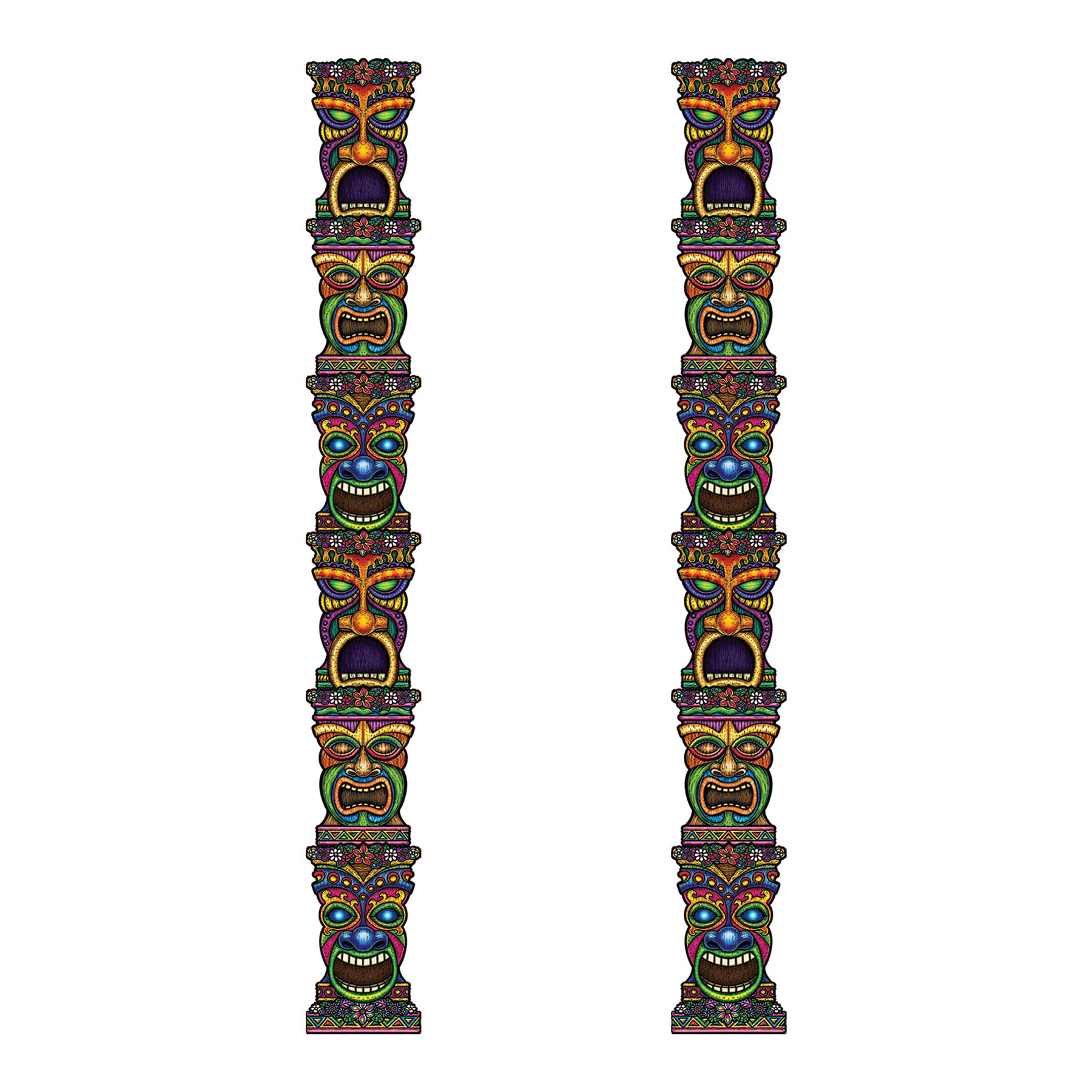 Beistle Jointed Tiki Totem Pole Party Accessory Pack of 2