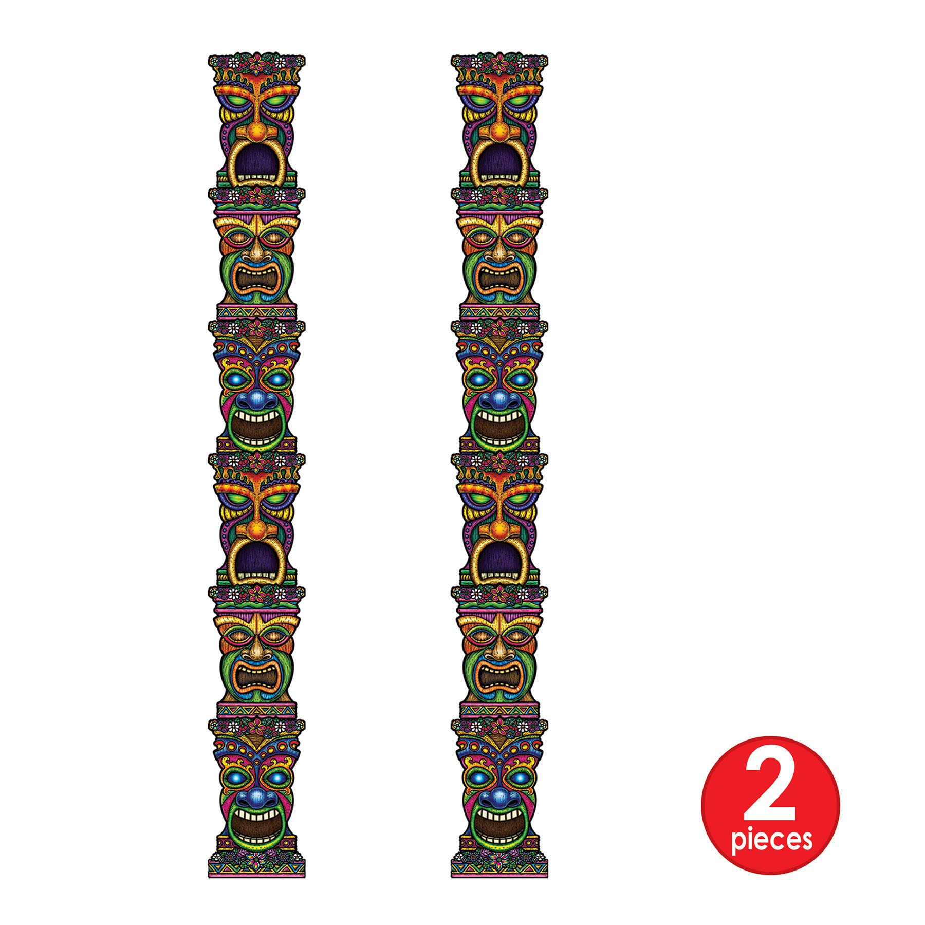 Beistle Jointed Tiki Totem Pole Party Accessory Pack of 2