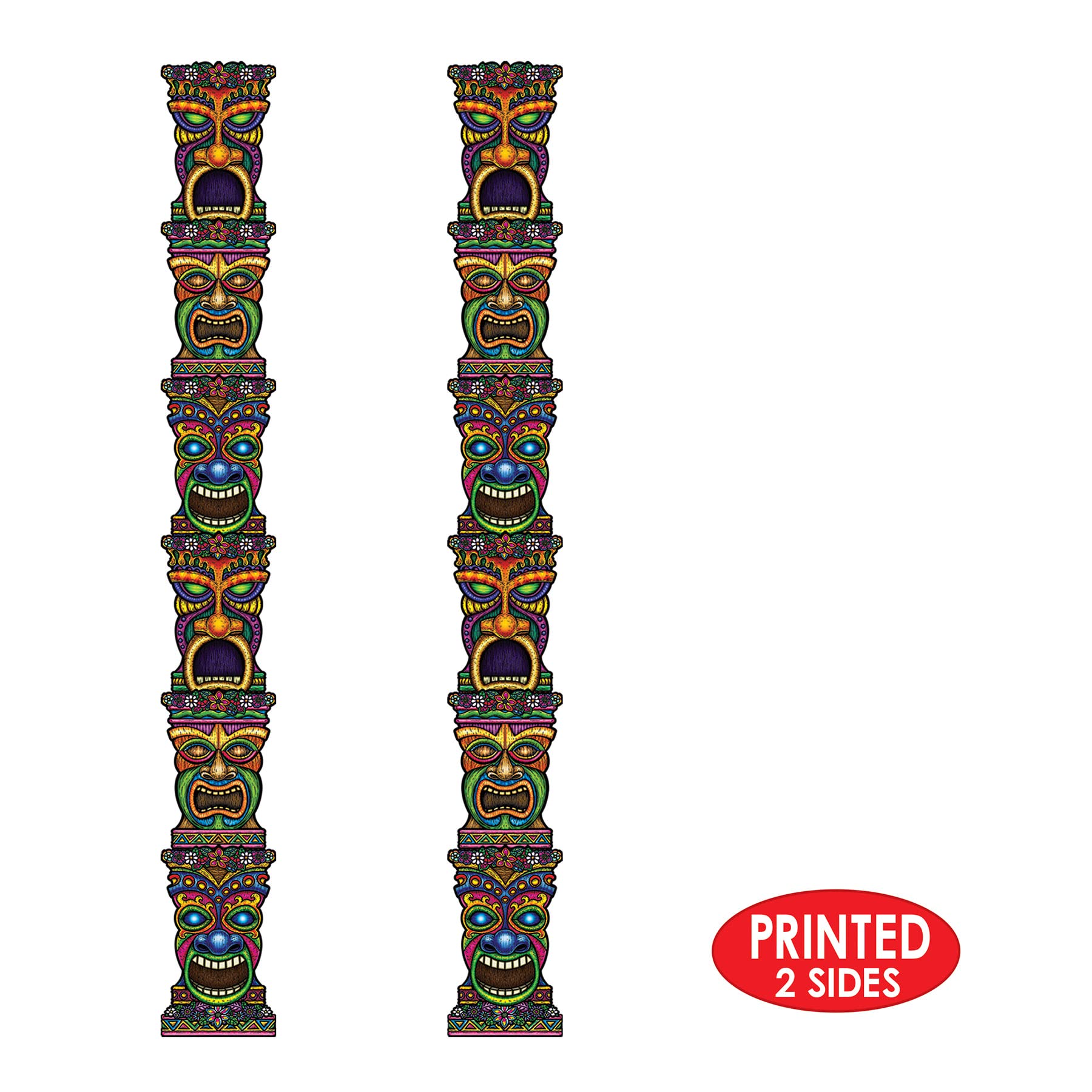 Beistle Jointed Tiki Totem Pole Party Accessory Pack of 2