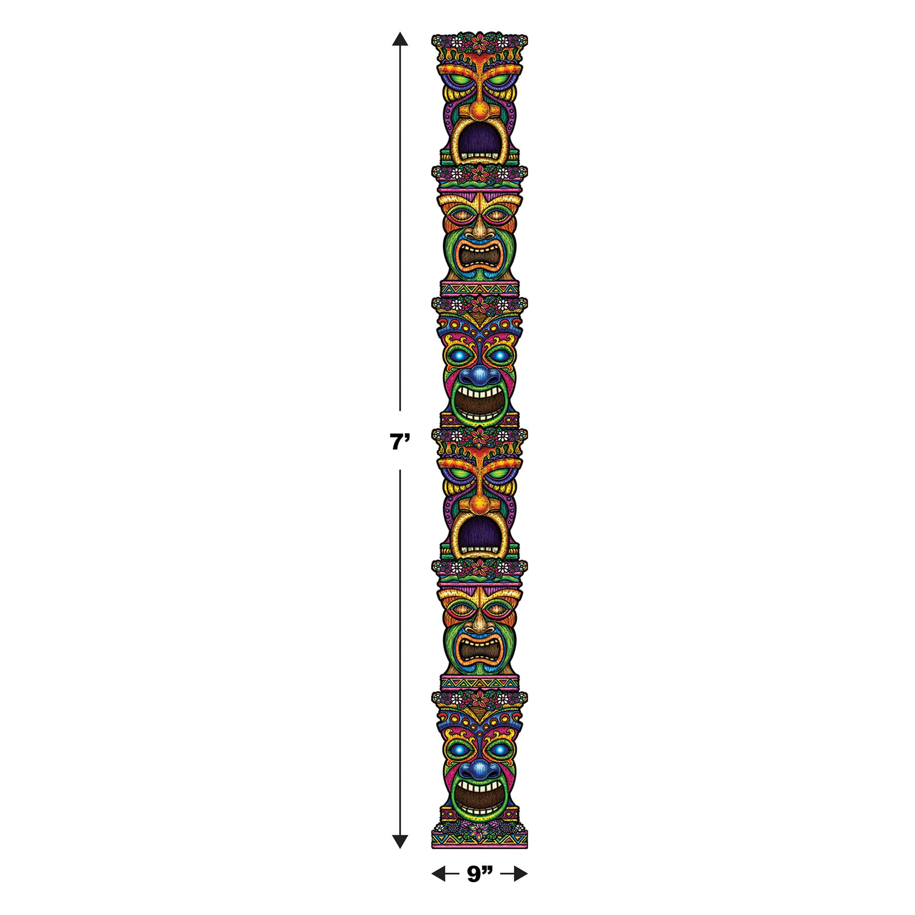 Beistle Jointed Tiki Totem Pole Party Accessory Pack of 2