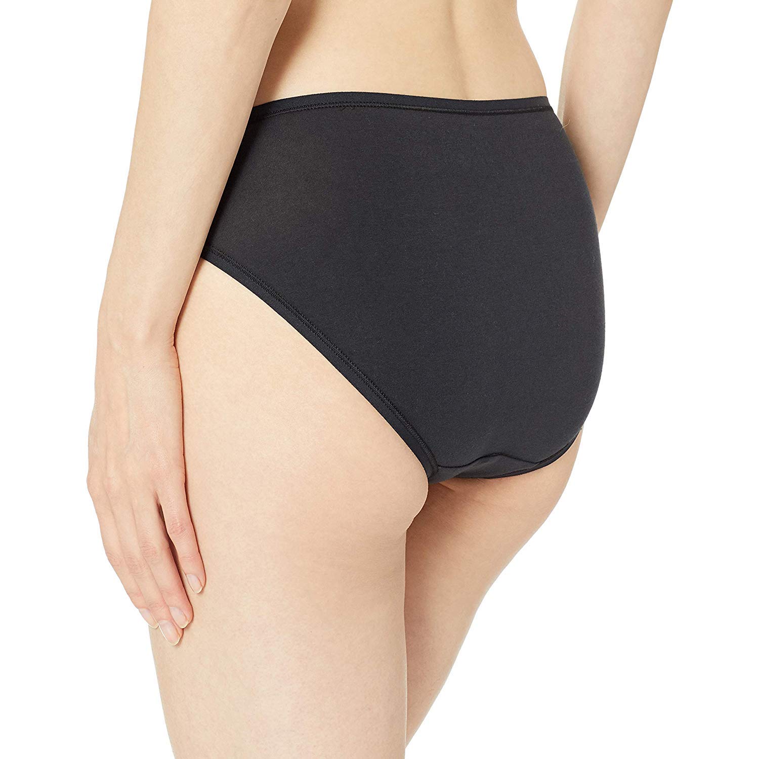 Amazon Essentials Women's Cotton High Leg Brief Underwear (Available in Plus Size), Pack of 10, Black, Large