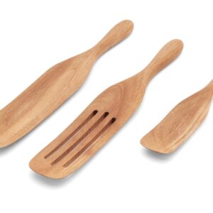 Fox Run 3-Piece Acacia Spurtle Set (Stirring Spatula/Spoon), 2 x 6 x 14.5 inches, Brown