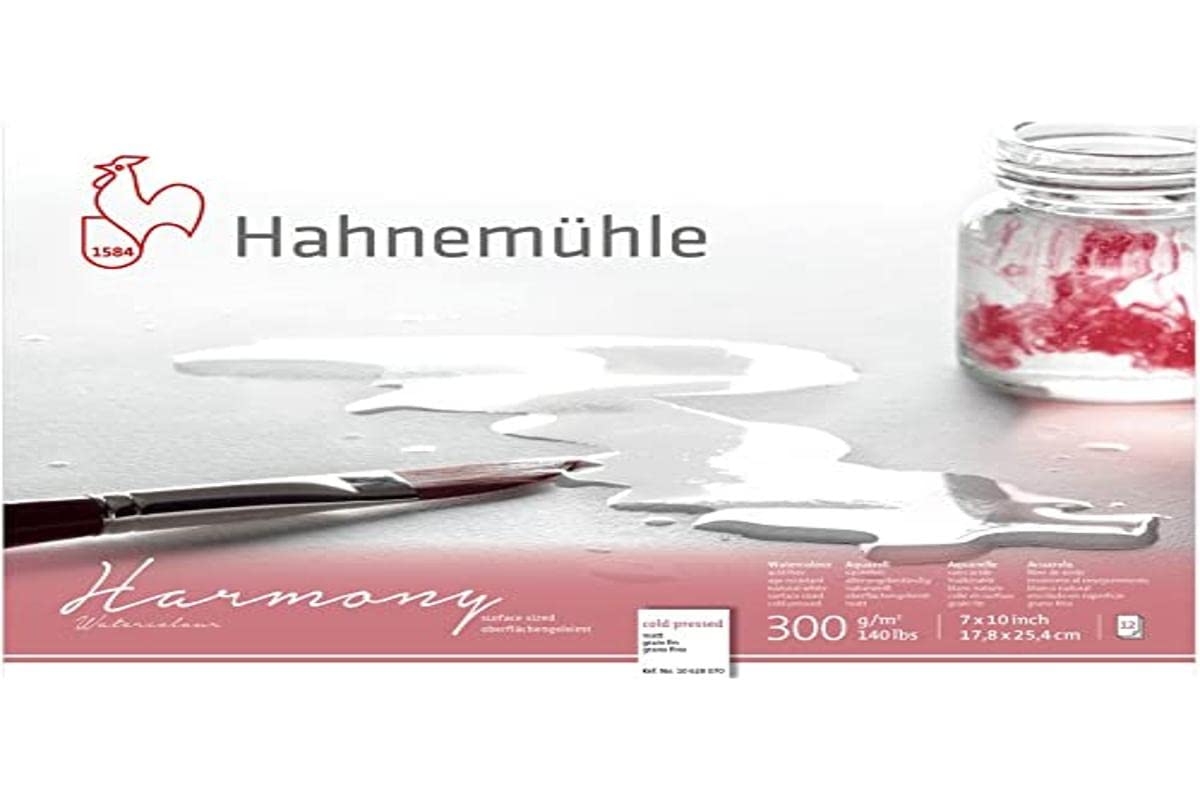 Harmony Watercolour 300g/m², Watercolor Block, Fine Texture, 7x10", 12 fls.