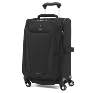 Travelpro Maxlite 5 Softside 2pc Set Expandable Carry On Luggage with 4 Spinner Wheels/Soft Underseat Tote, Lightweight Suitcase, Men and Women, Black