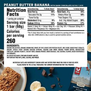 CLIF BAR - Peanut Butter Banana with Dark Chocolate Flavor - Made with Organic Oats - Non-GMO - Plant Based - Energy Bars - 2.4 oz. (12 Pack)