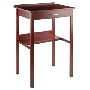 winsome ronald high desk, walnut, 27.95x21.73x41.89