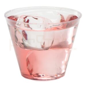 Prestee 200 Clear Plastic Cups - 9 Ounce, Hard Disposable Cups, Plastic Wine Cups, Plastic Cocktail Cups, Plastic Drinking Cups, Plastic Party Punch Cups, Party Cups, Wedding Tumblers