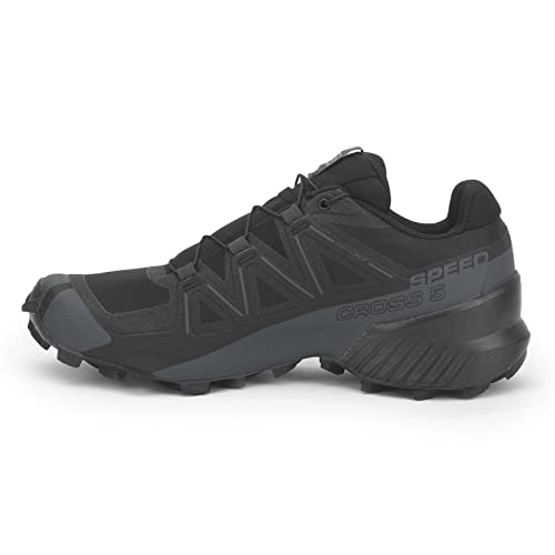 Salomon Speedcross 5 Trail Running Shoes for Men, Black/Black/Phantom, 14