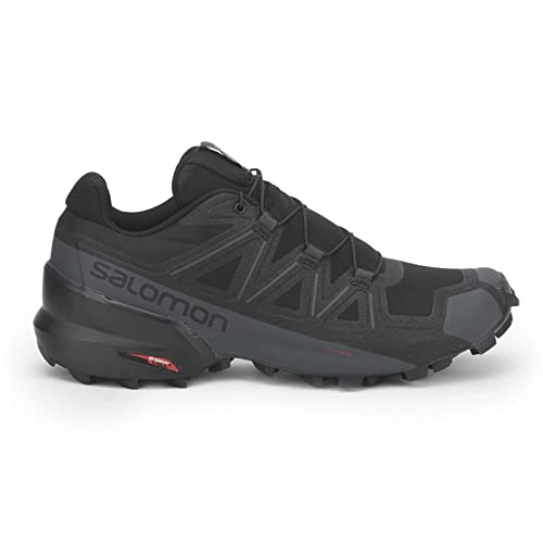 Salomon Speedcross 5 Trail Running Shoes for Men, Black/Black/Phantom, 14