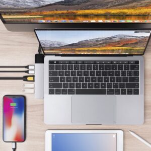 HyperDrive USB C Hub, NET 6-in-2 for MacBook Pro Air, Multi-Port USB-C Dongle w/Gigabit Ethernet, 40Gbps/100W PD, 5Gbps/60W PD, 4K30Hz HDMI