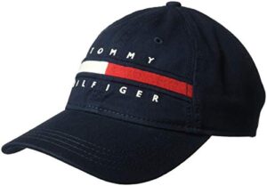 tommy hilfiger men's men's dad hat avery baseball cap, navy blazer, one size us