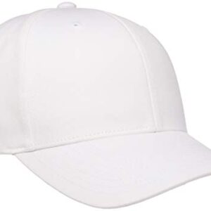 Flexfit Mens Cotton Twill Fitted Baseball Cap, White, Large-X-Large US