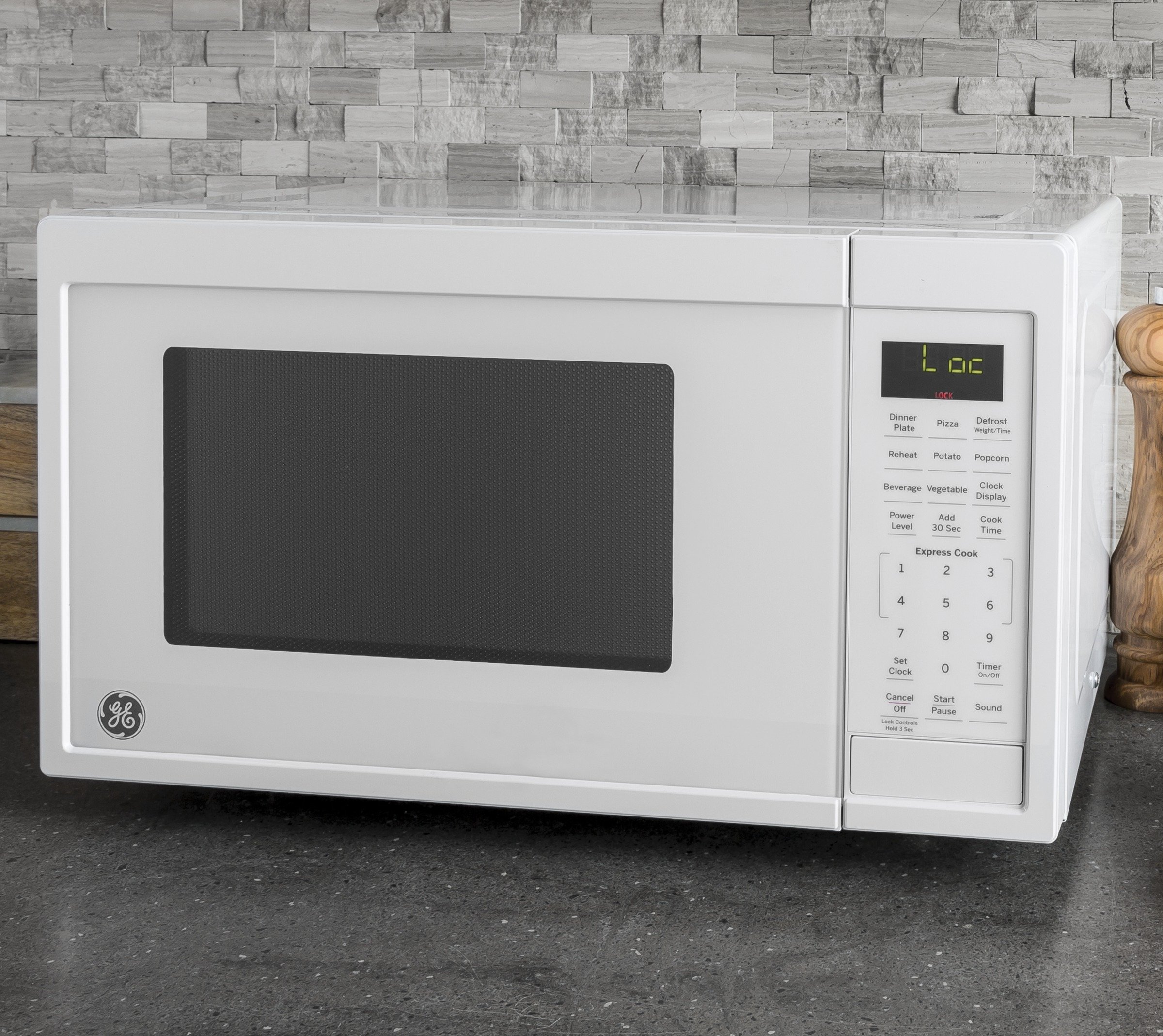 GE Countertop Microwave Oven | 0.9 Cubic Feet Capacity, 900 Watts | Kitchen Essentials for the Countertop or Dorm Room | White