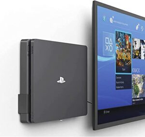 monzlteck new wall mount for ps-4 slim, near or behind tv, space saving,customized to perfectly fit playstation4 slim,easy to install