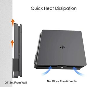 Monzlteck New Wall Mount for PS-4 Slim, Near or Behind TV, Space Saving,Customized to Perfectly Fit PlayStation4 Slim,Easy to Install