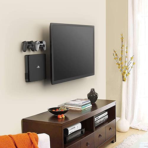 Monzlteck New Wall Mount for PS-4 Slim, Near or Behind TV, Space Saving,Customized to Perfectly Fit PlayStation4 Slim,Easy to Install