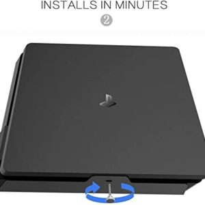 Monzlteck New Wall Mount for PS-4 Slim, Near or Behind TV, Space Saving,Customized to Perfectly Fit PlayStation4 Slim,Easy to Install