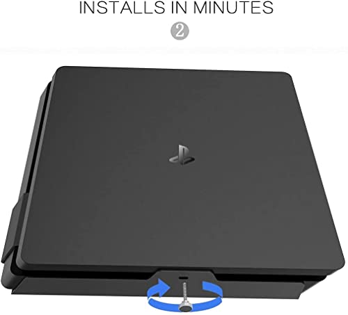 Monzlteck New Wall Mount for PS-4 Slim, Near or Behind TV, Space Saving,Customized to Perfectly Fit PlayStation4 Slim,Easy to Install