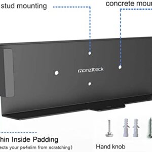 Monzlteck New Wall Mount for PS-4 Slim, Near or Behind TV, Space Saving,Customized to Perfectly Fit PlayStation4 Slim,Easy to Install