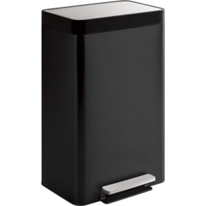 kohler 20940-bst 13 gallon kitchen step trash can with foot pedal, soft close lid, black stainless steel