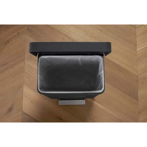 KOHLER 20940-BST 13 Gallon Kitchen Step Trash Can with Foot Pedal, Soft Close Lid, Black Stainless Steel