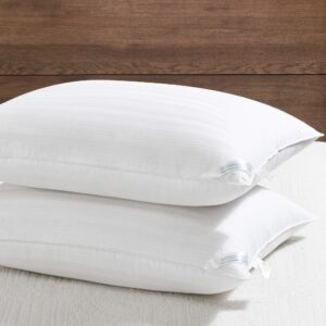 downluxe down alternative pillows standard size set of 2 - hotel collection soft bed pillows for sleeping, perfect for side, back and stomach sleepers, 20 x 26