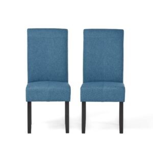 christopher knight home pertica fabric dining chairs, 2-pcs set, blue