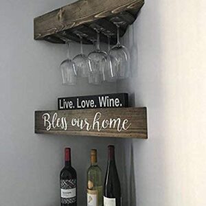 1 Wine Rack, 2 Corner Floating Shelves Set