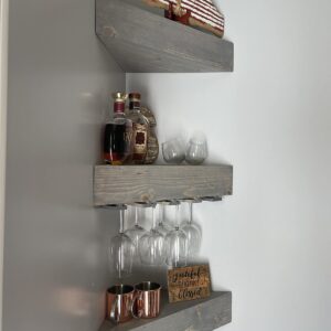 1 Wine Rack, 2 Corner Floating Shelves Set