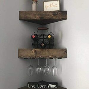 1 Wine Rack, 2 Corner Floating Shelves Set