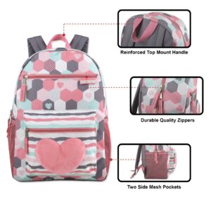 Trail maker 17” Kids Character School Backpacks Plush for Girls with Side Pockets, Padded Straps